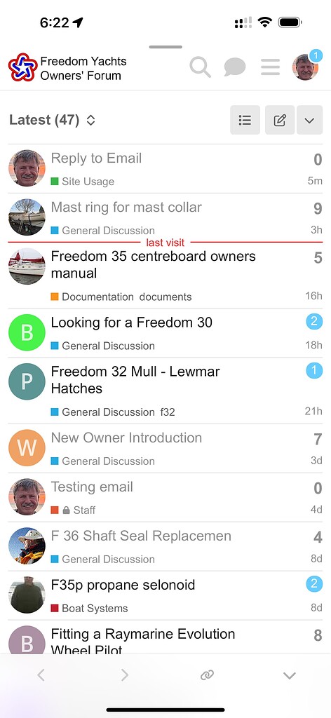 Discourse App - Site Usage - Freedom Yachts Owners' Forum